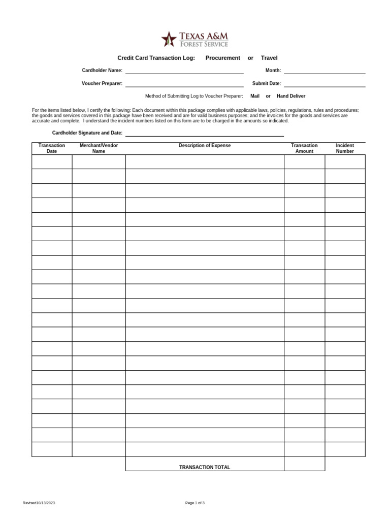 Credit Card Transaction Log Template | PDF | Credit Card | Invoice