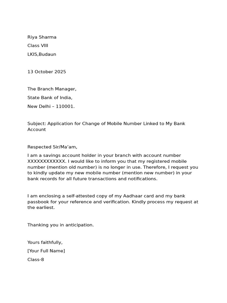 Letter For Class 8 | PDF