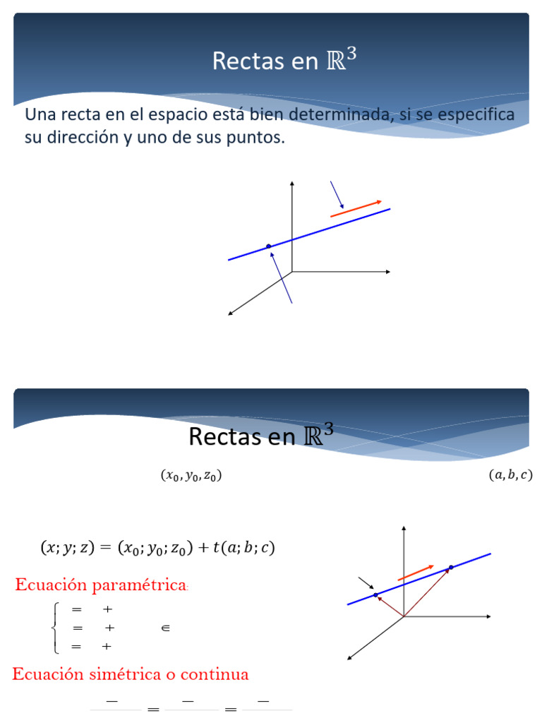 S12 Rectas en R3 OK | PDF | Enseñanza de matemática | Geometría Elemental