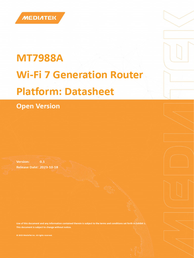 MT7988A Datasheet | PDF | Physical Layer Protocols | Computer Data