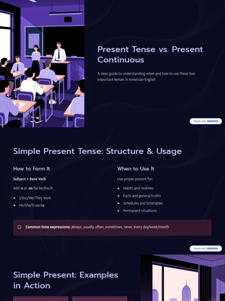 Present Tense vs Present Continuous | PDF | Subject (Grammar) | Verb