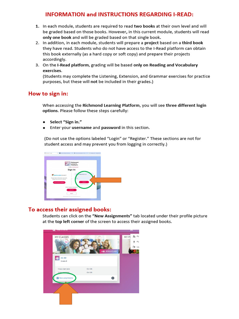 Information and Guidelines Regarding I-Read | PDF