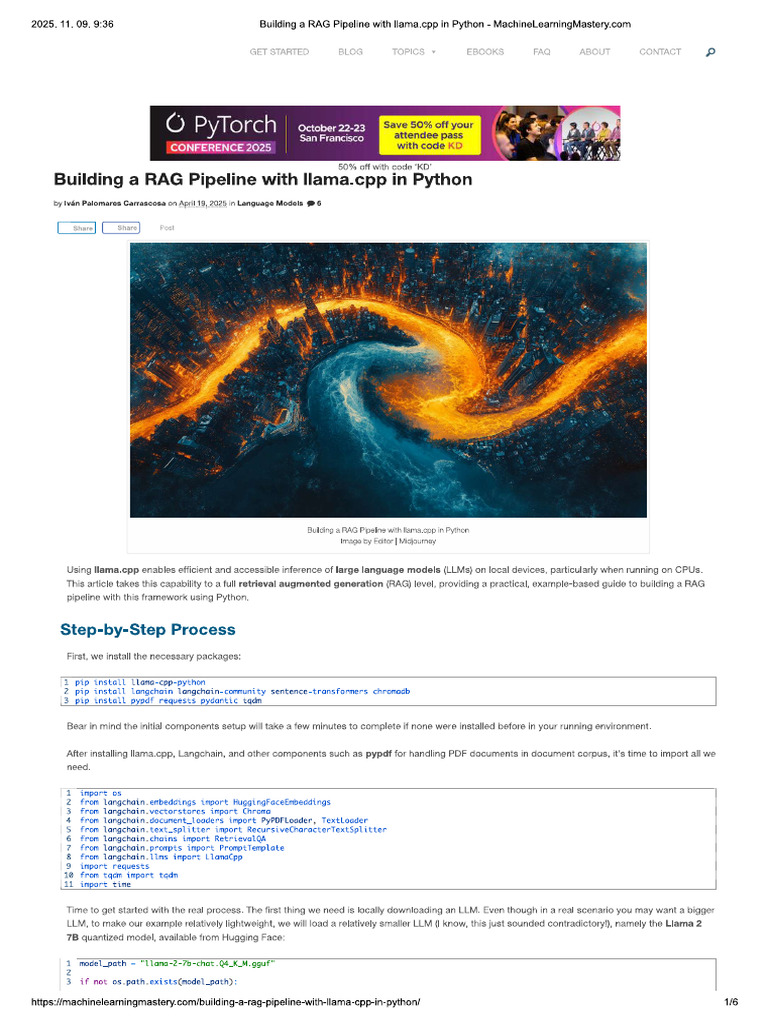 Building A RAG Pipeline With Llama - CPP in Python | PDF