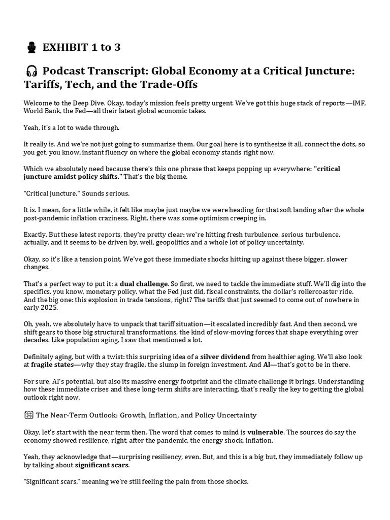 Global Economy: Tariffs and Trade Risks | PDF | Sustainable Energy ...