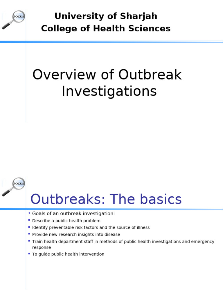 Outbreak Investigation Process Overview | PDF | Epidemiology | Medical ...