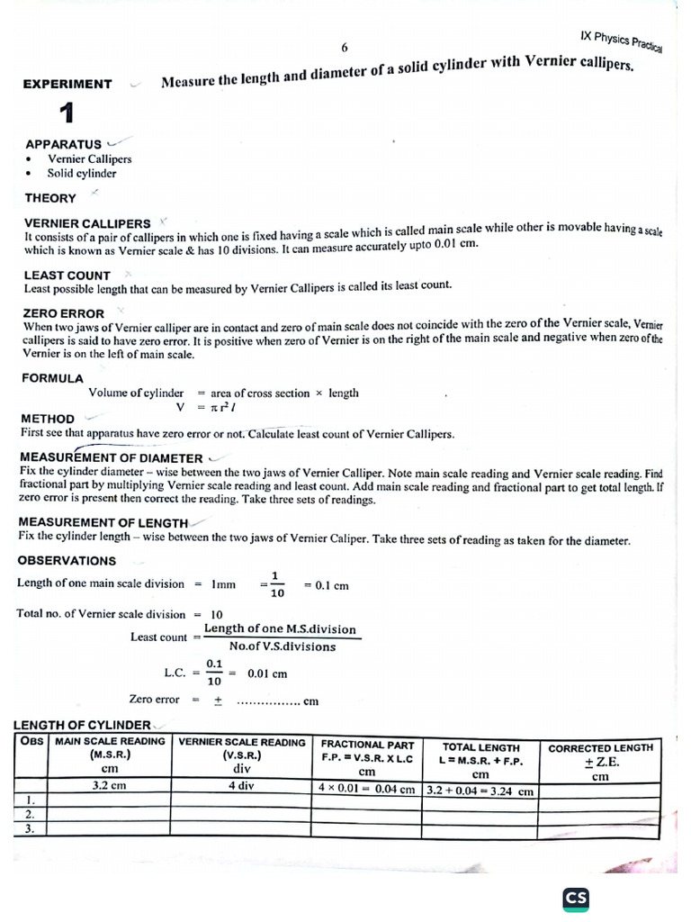 Ix Physics Practical Book | PDF