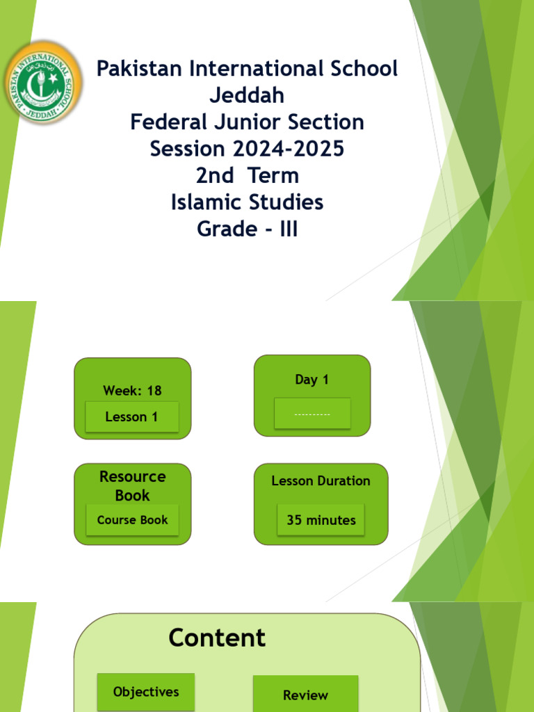 Islamic ST Week 18 L 1 | PDF