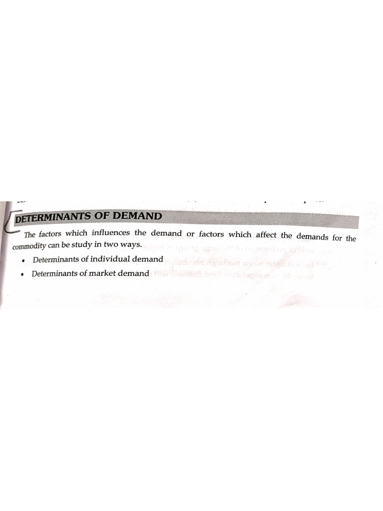 Determinants of Demand 10 Marks | PDF