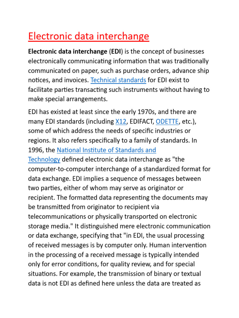 Electronic data interchange | PDF | Electronic Data Interchange | Computing