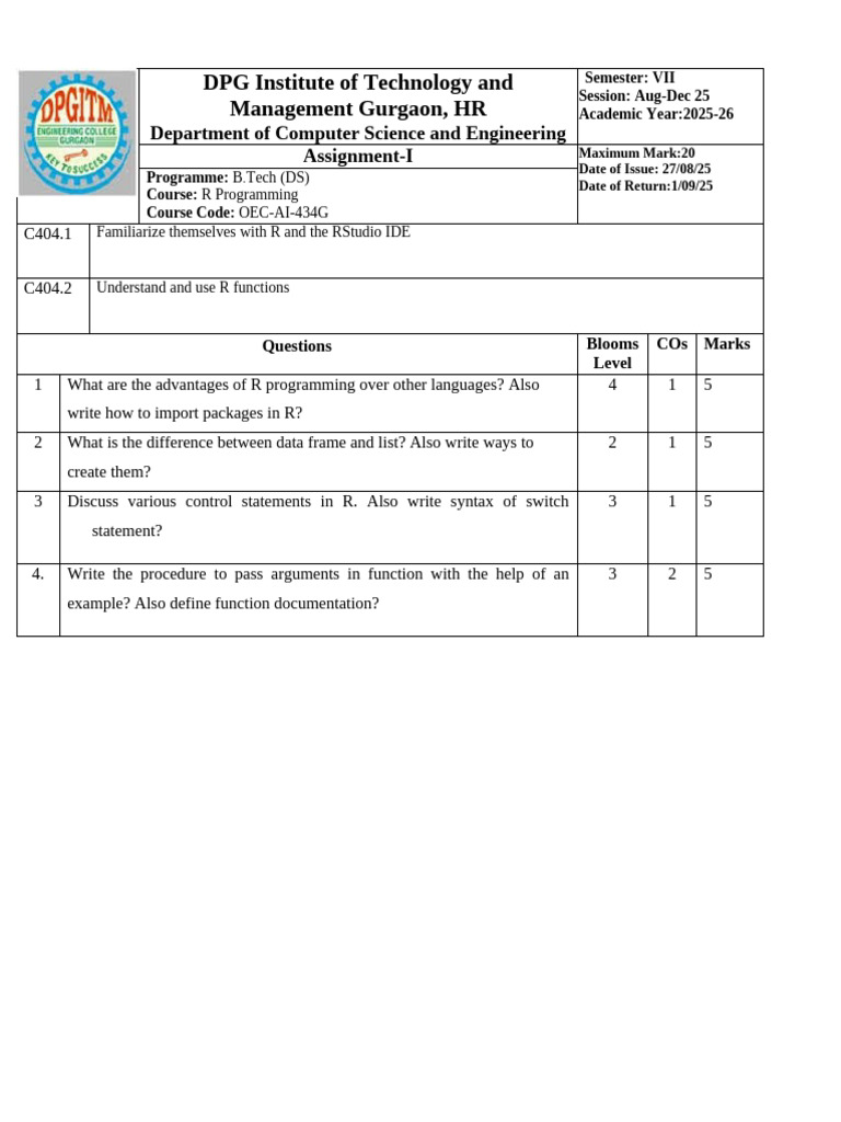 Assignment1 R Programming | PDF