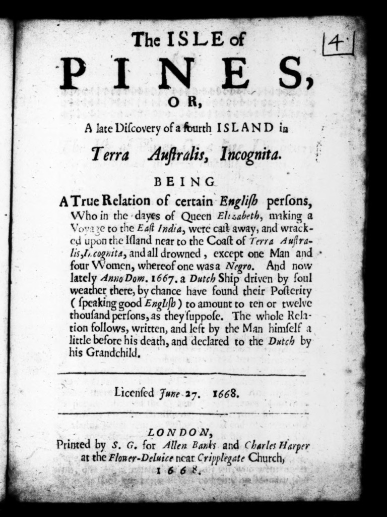 Bim - Early English Books 1641 1700 - The Isle of Pines - Neville Henry ...
