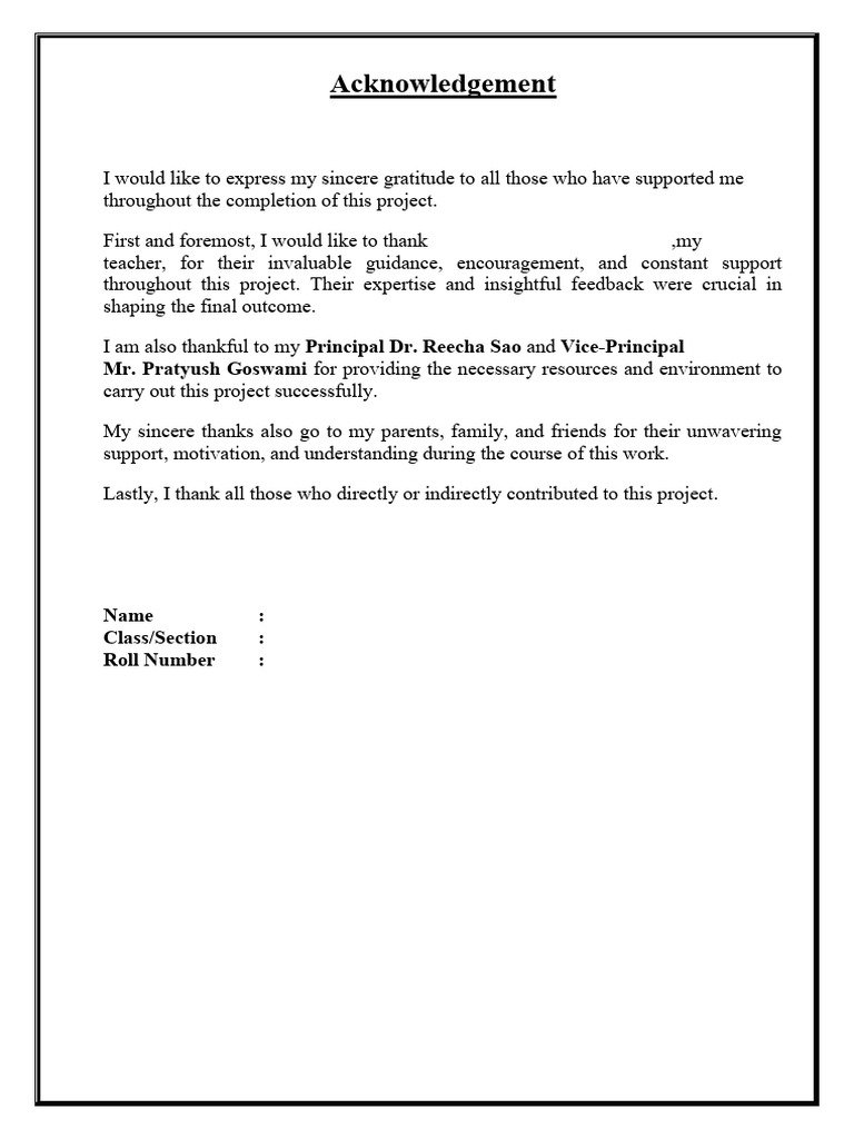 Project Acknowledgement and Certification | PDF