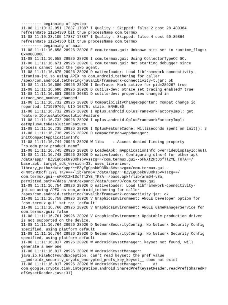 Termux GUI Logcat | PDF | System Software | Operating System Families