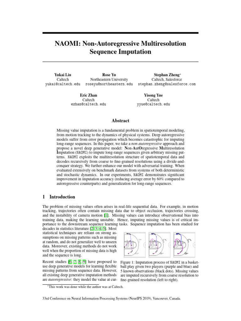 NeurIPS 2019 Naomi Non Autoregressive Multiresolution Sequence ...