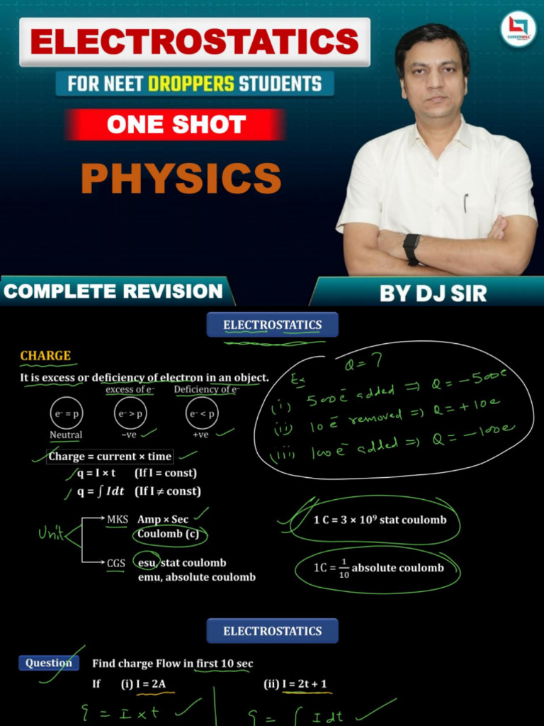 Electrostatic PPT One Shot Tuesday Completed | PDF