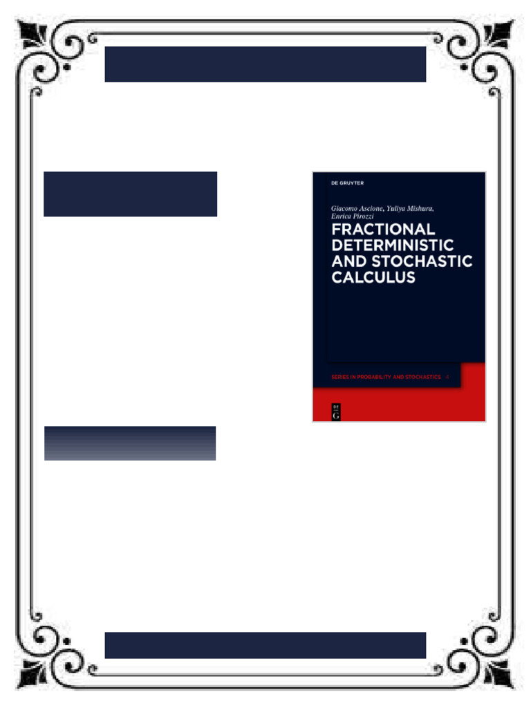 Fractional Deterministic and Stochastic Calculus 1st Edition Giacomo ...