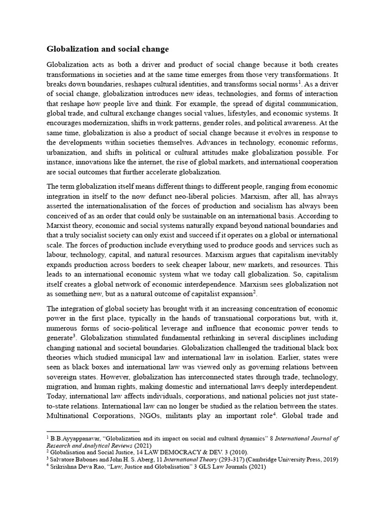 Globalization's Impact on Social Change | PDF | Neoliberalism ...