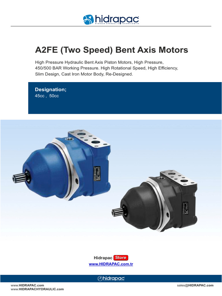 A2FE (Two Speed) Bent Axis Motors | PDF | Engine Technology | Engines