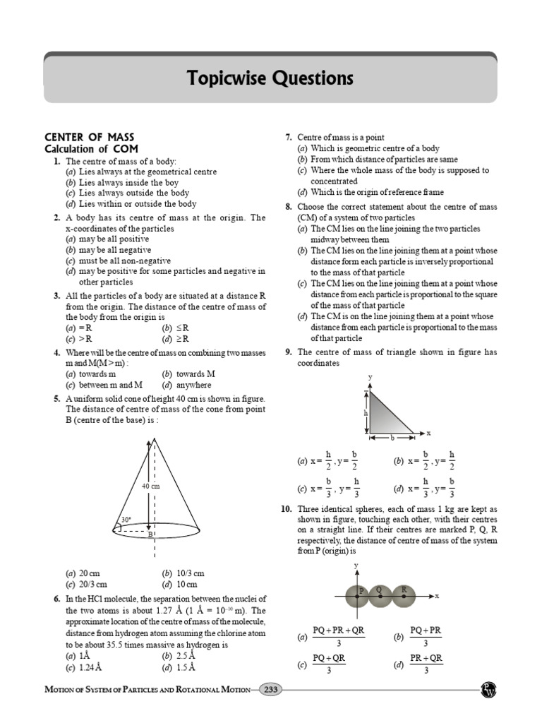 Chapter-07_Motion of System of Particles and Rotational Motion | PDF ...