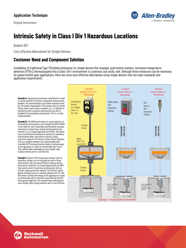 Intrinsic Safety in Class I Div 1 Hazardous Locations: Customer Need ...