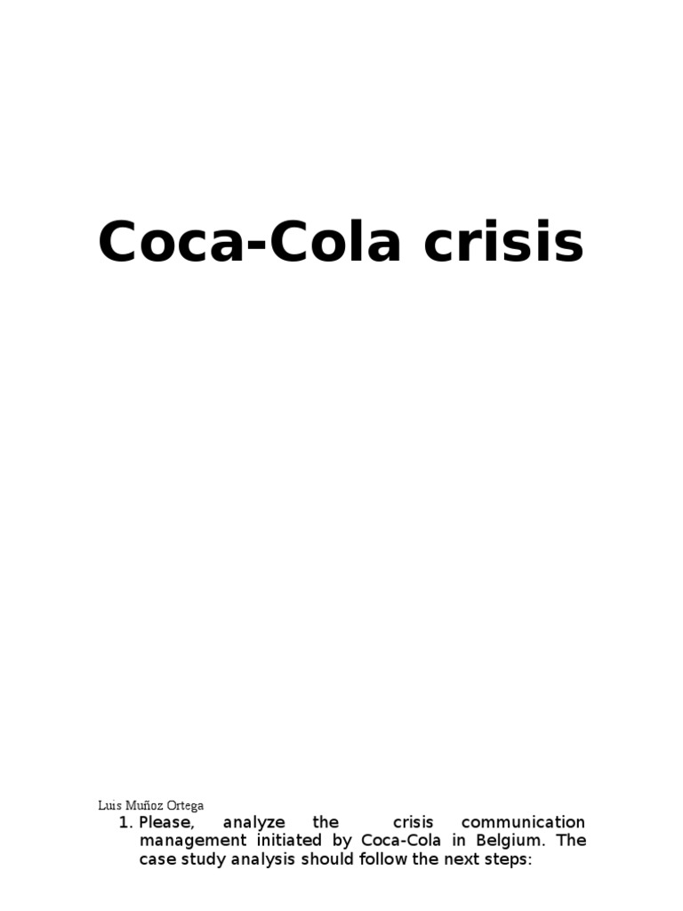 Coca-Cola Crisis | PDF | Coca Cola | Bélgica