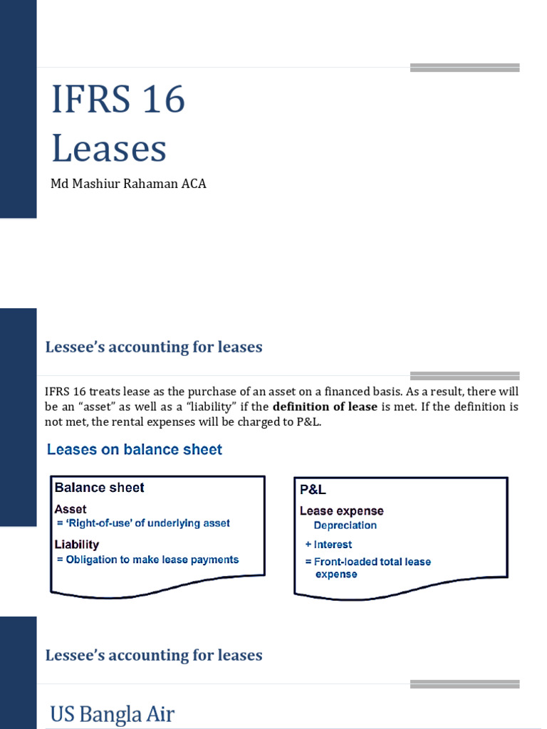 IFRS 16 Lease | PDF | Lease | Money
