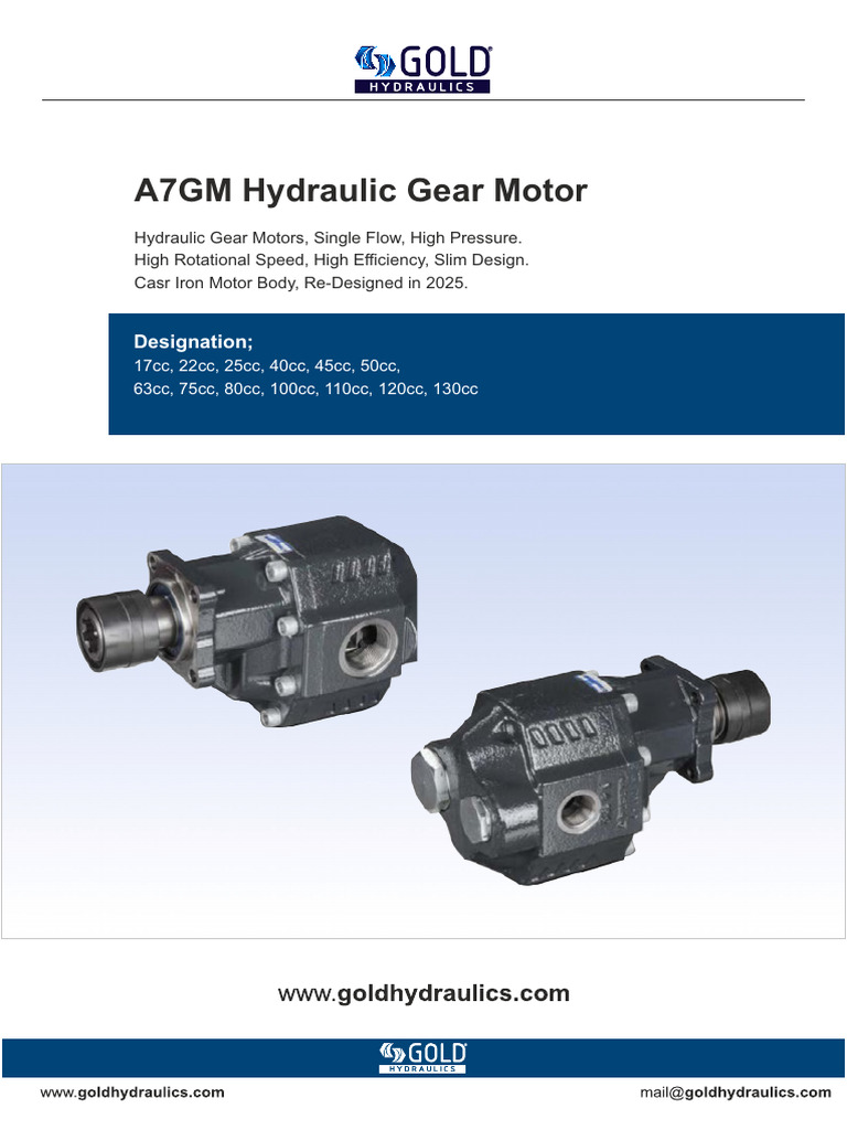 A7GM Hydraulic Gear Motors Overview | PDF | Pump | Mechanical Engineering