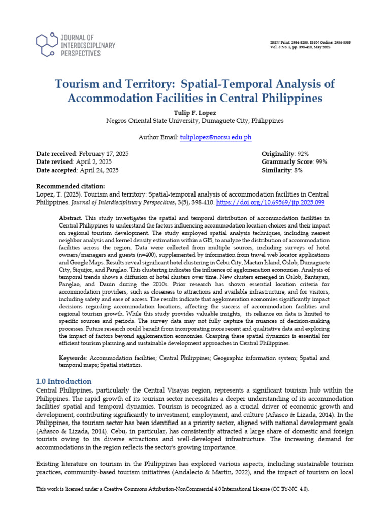 Tourism and Territory Spatial-Temporal Analysis of | PDF | Statistics ...