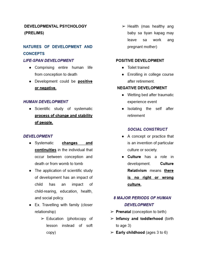 Developmental Psychology (Prelim) | PDF | Developmental Psychology ...