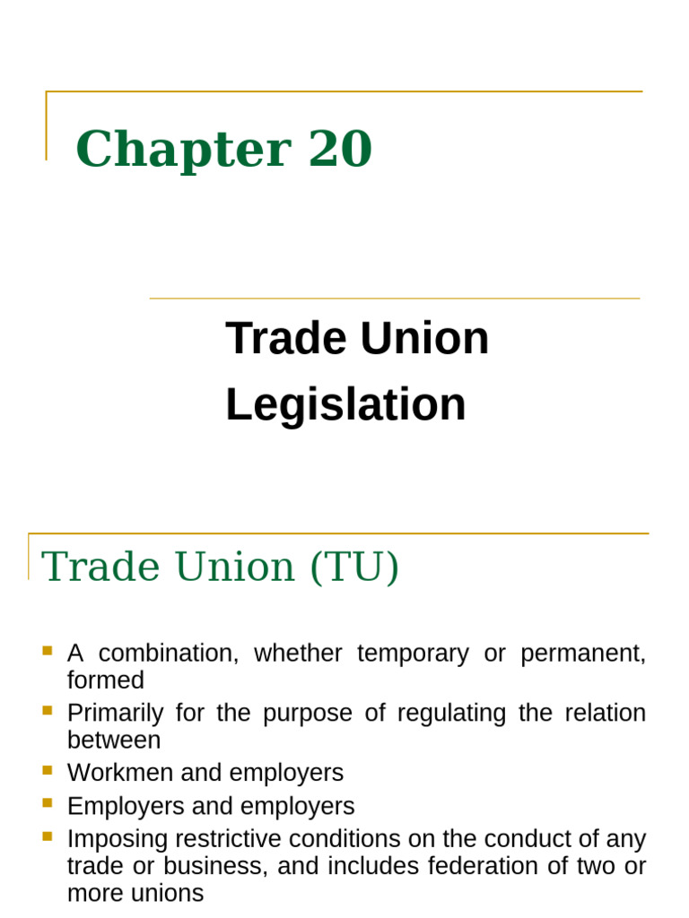CH 20 Trade - Union | PDF | Trade Union | Employment