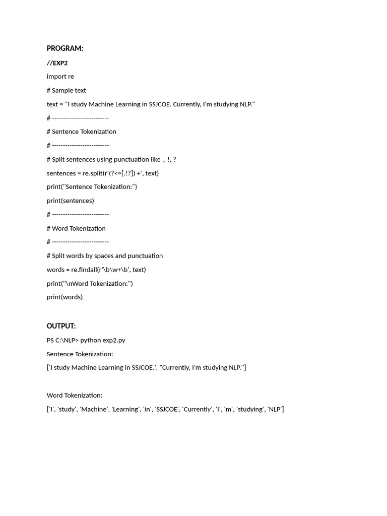 NLP CODES | PDF | Linguistics | Language Mechanics