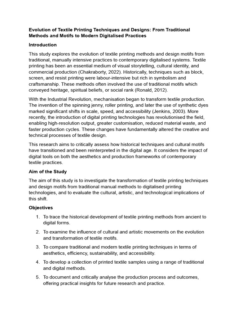 Textile Printing: From Tradition to Digital | PDF | Textiles | Methodology