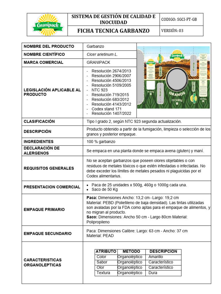 Garbanzo v3 | PDF | Garbanzo