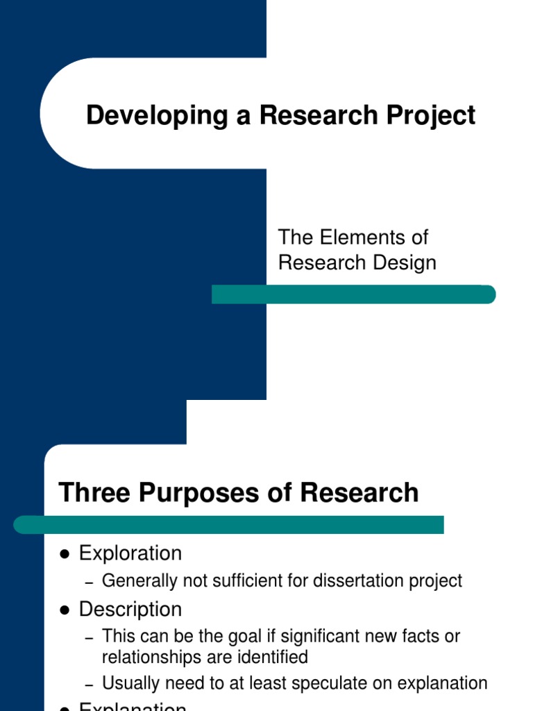 Developing A Research Project: The Elements of Research Design | PDF ...