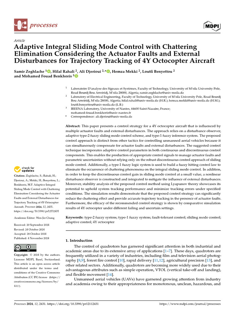 Adaptive Integral Sliding Mode Control With Chatte | PDF | Control ...