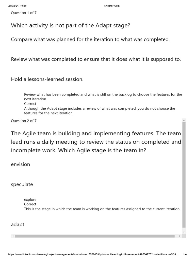 Agile Project Management Quiz Insights | PDF | Agile Software ...