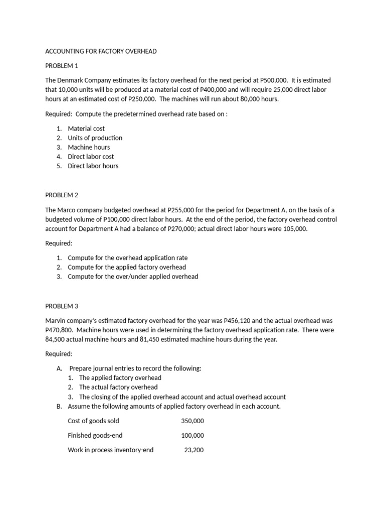 Acctg For FOH-book Problems | PDF