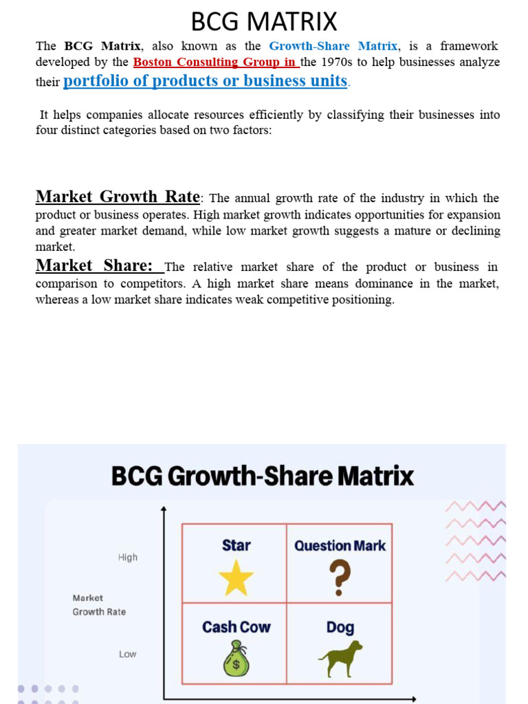 BCG and GE Nine Cell Matrix Overview | PDF | Market (Economics ...
