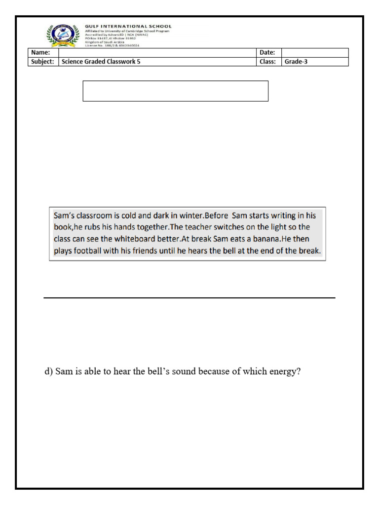 Science Classwork Assessment 5 Combined Q&A | PDF