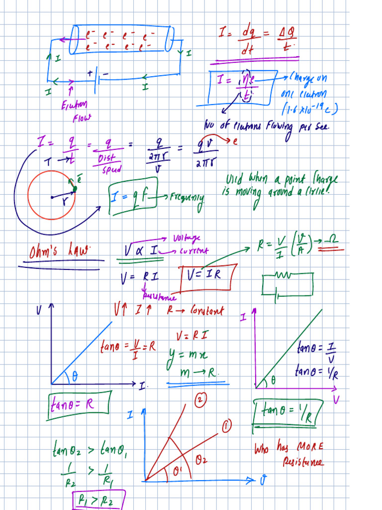 Current Electricity Formula | PDF | Physical Phenomena | Electrical ...
