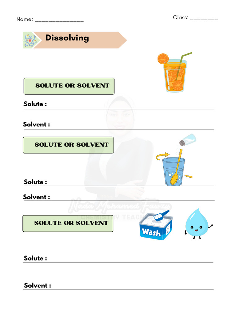 Solute vs. Solvent: Dissolving Experiment | PDF