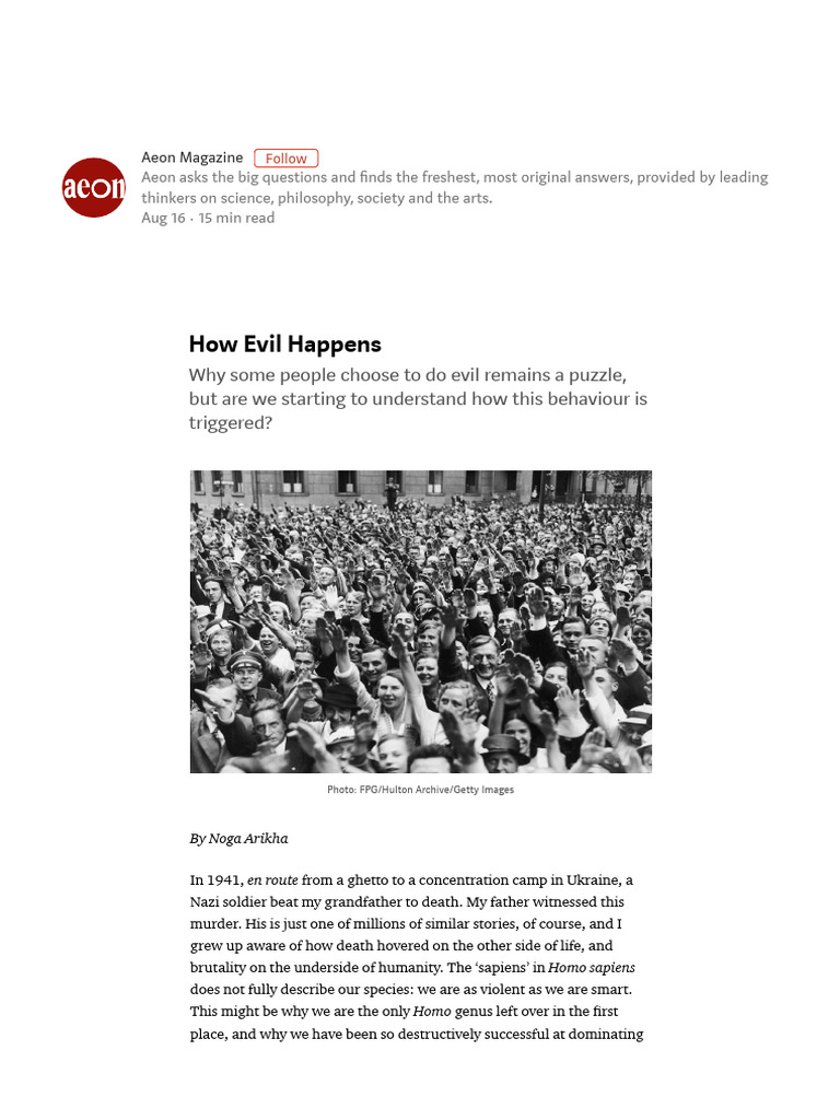 Understanding the Psychology of Evil | PDF | Neuroscience ...
