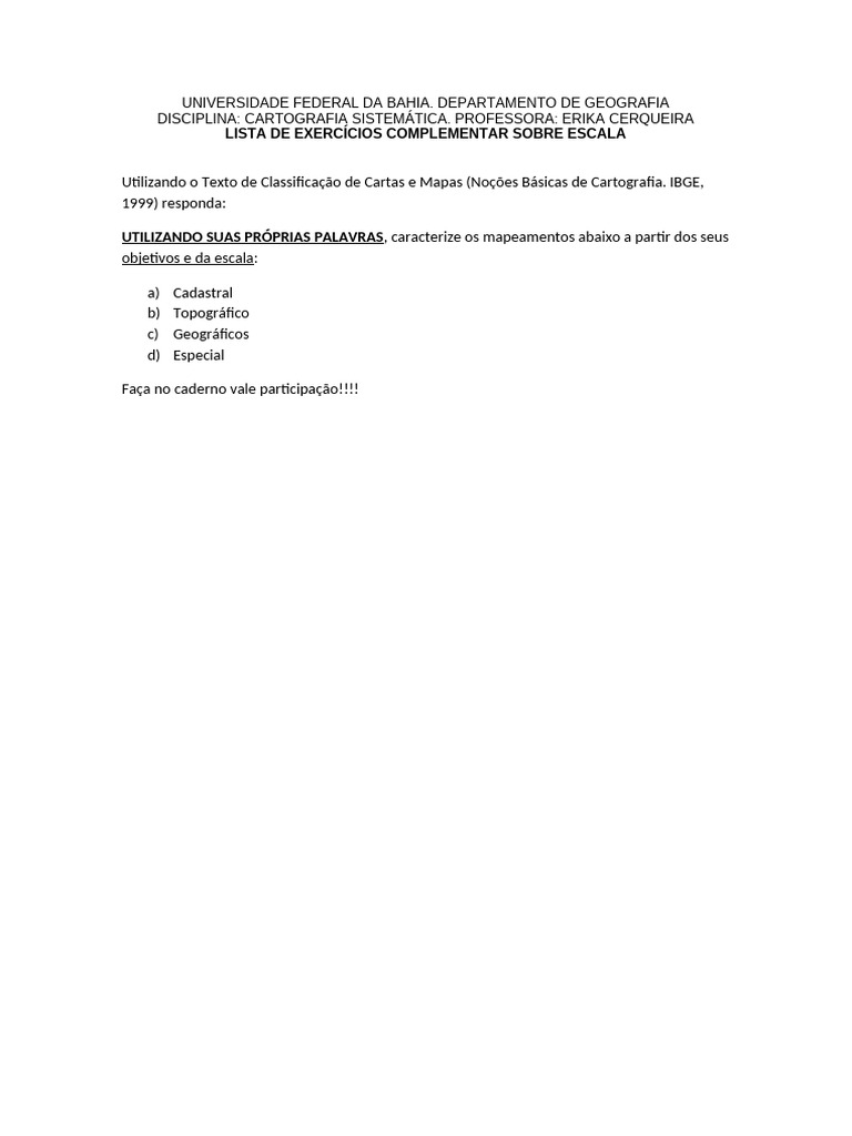 Exercicio_parte3_classificação de Escala IBGE | PDF