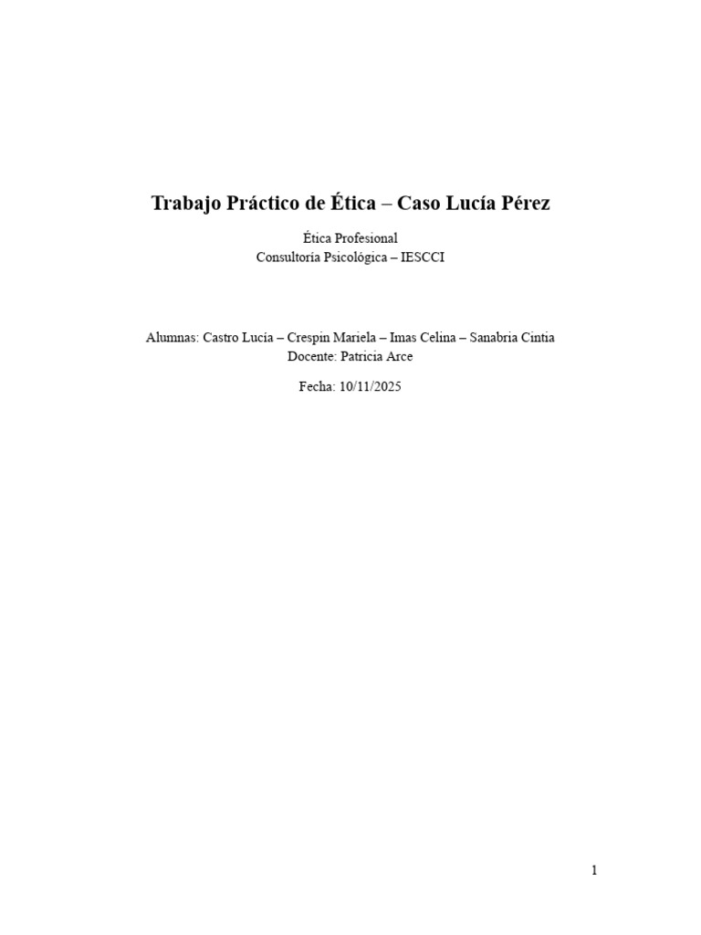 TP_Etica_Lucia_Perez_Documento_Completo | PDF | Parcialidad | Violencia