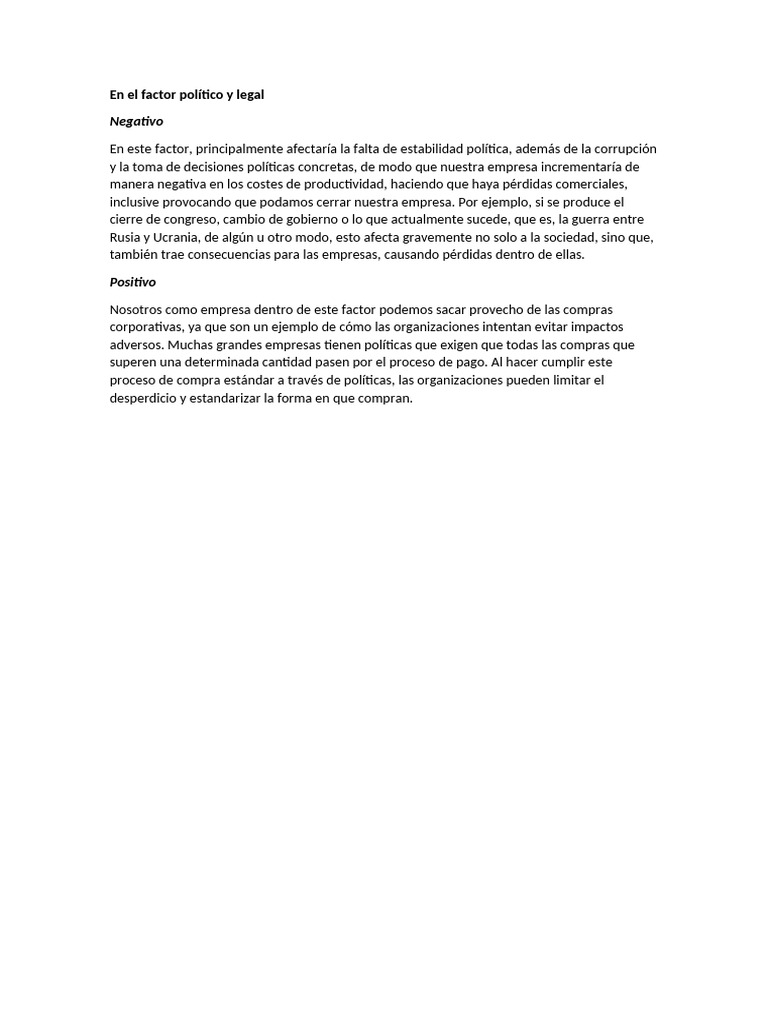 En El Factor Político y Legal | PDF