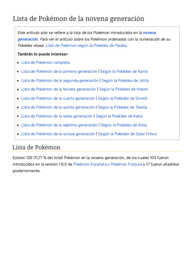 Lista de Pokémon de La Novena Generación - WikiDex, La Enciclopedia ...