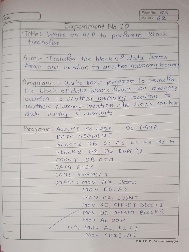 DSMP Experiment No.10 | PDF