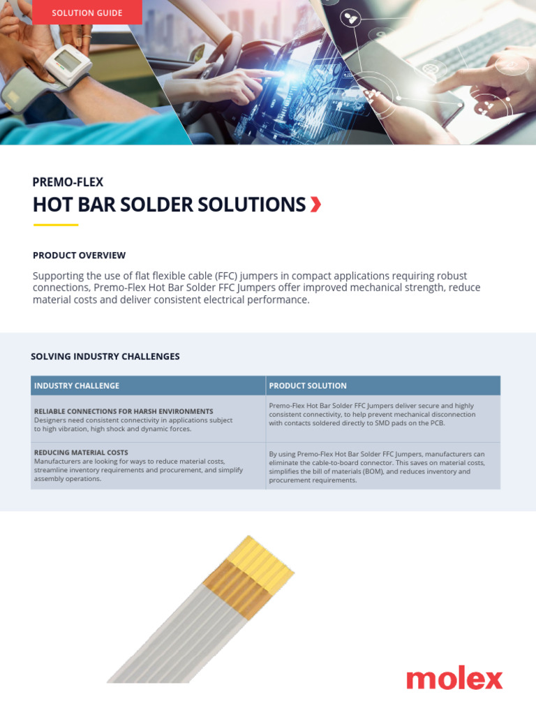 Premo Flex Hot Bar Solder Solutions | PDF | Electrical Connector | Printed Circuit Board