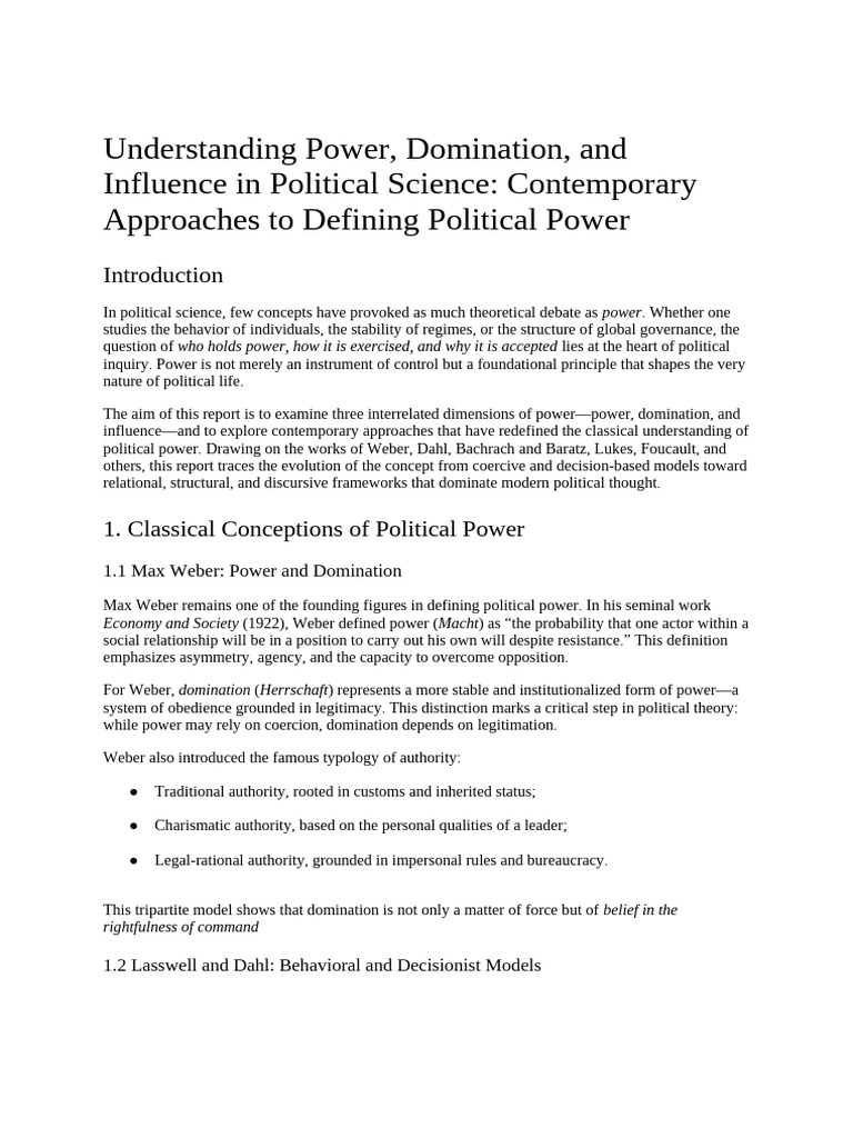 Defining Political Power Dynamics | PDF | Power (Social And Political ...